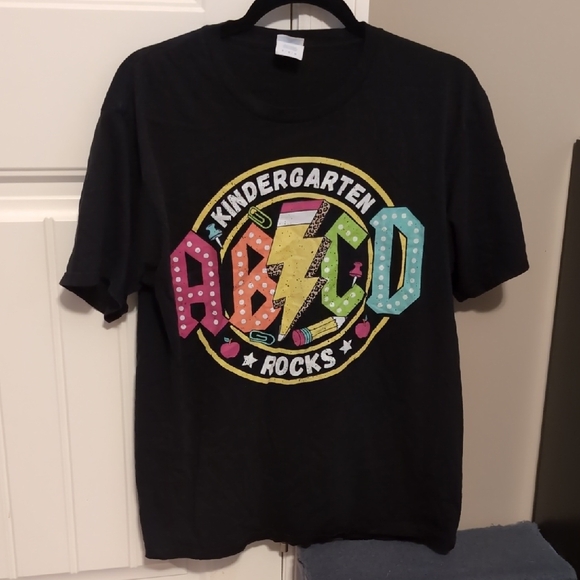 no brand | Tops | Kindergarten Abcd Graphic Tshirt Black | Poshmark
